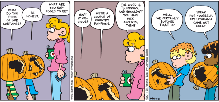 "Punkin Heads" | Halloween | FoxTrot Comics by Bill Amend