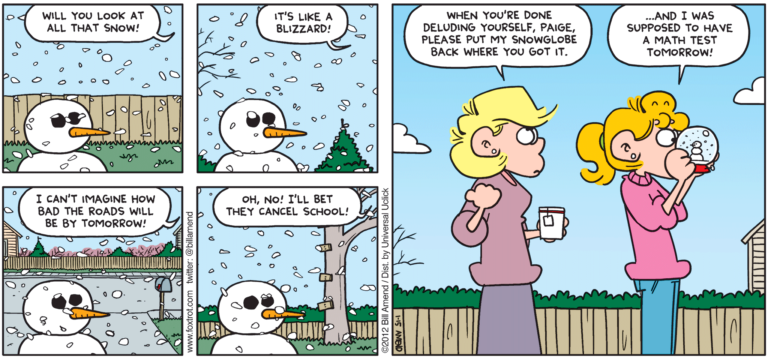 "Global Weather" | Climate Change - Winter | FoxTrot Comics by Bill Amend