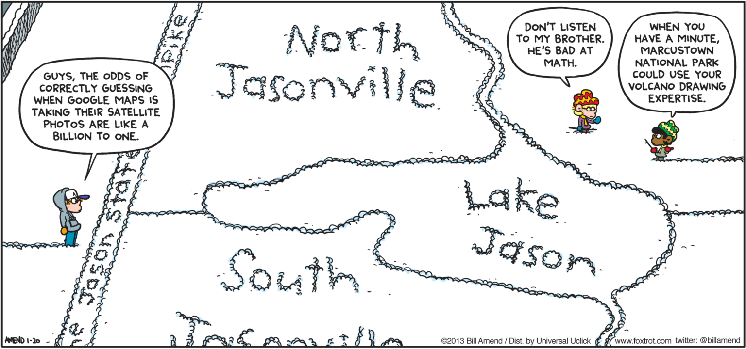 "Google Mapping" | Snow - Winter | FoxTrot Comics by Bill Amend
