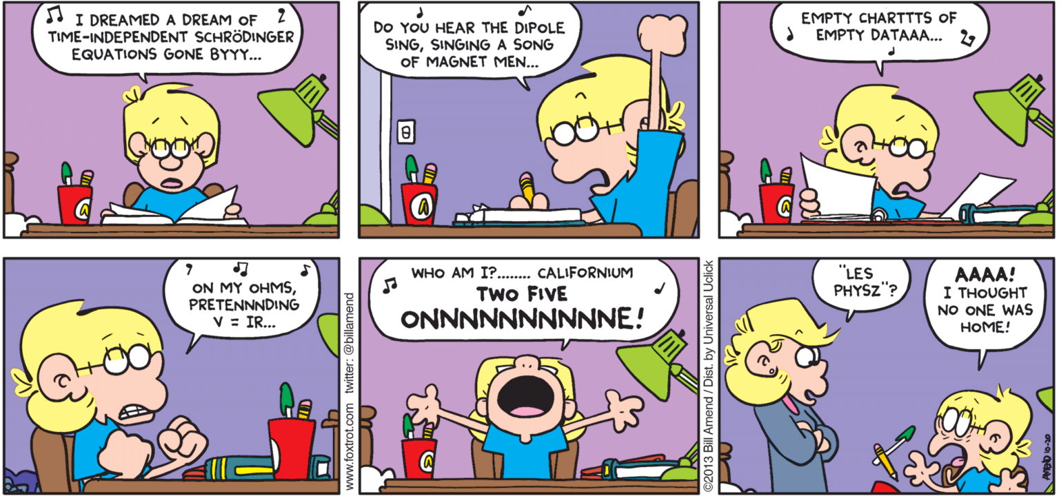 Les Physz Physics Musicals Foxtrot Comics By Bill Amend
