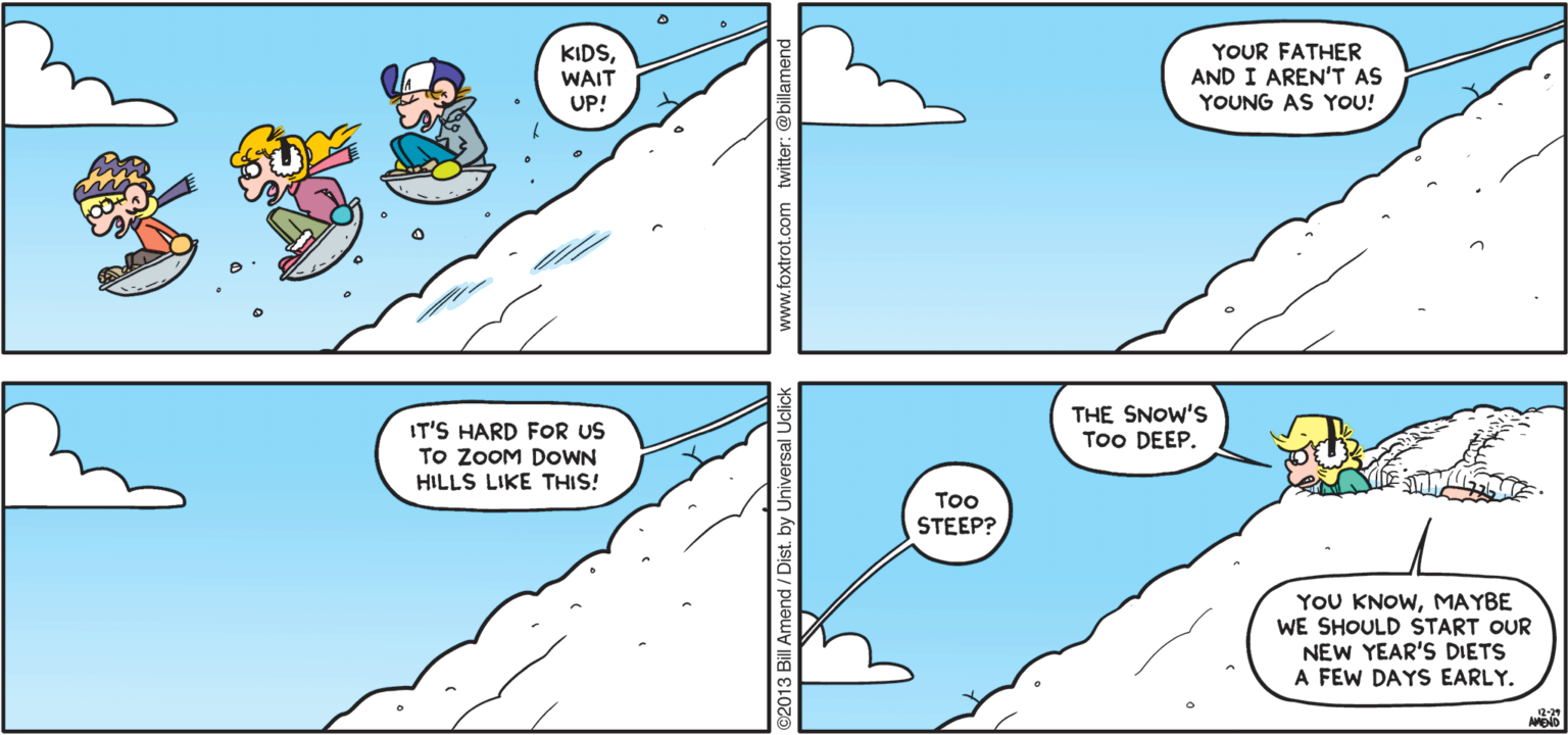 "Weight Up!" | Snow - Winter | FoxTrot Comics by Bill Amend