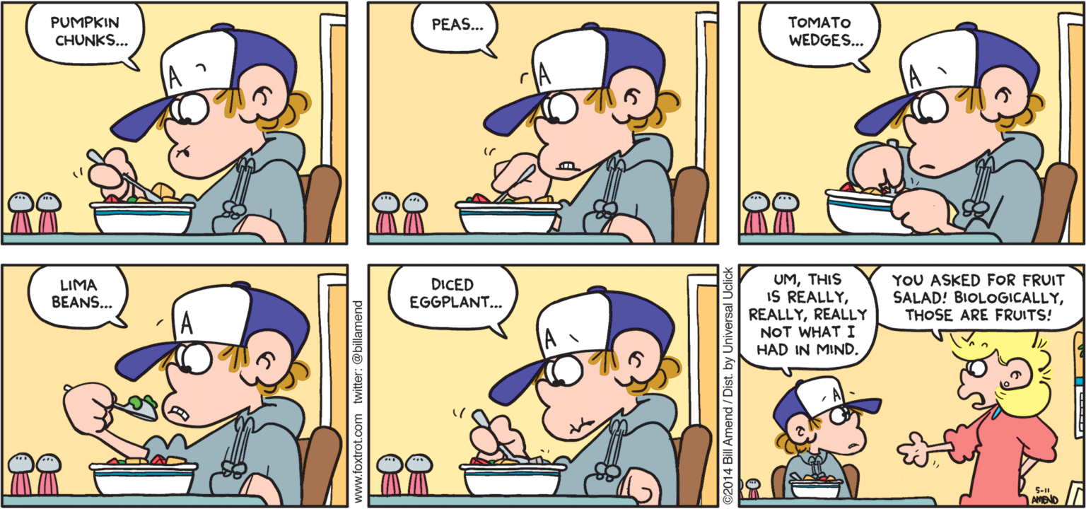 "Biologically Speaking" | Food | FoxTrot Comics by Bill Amend