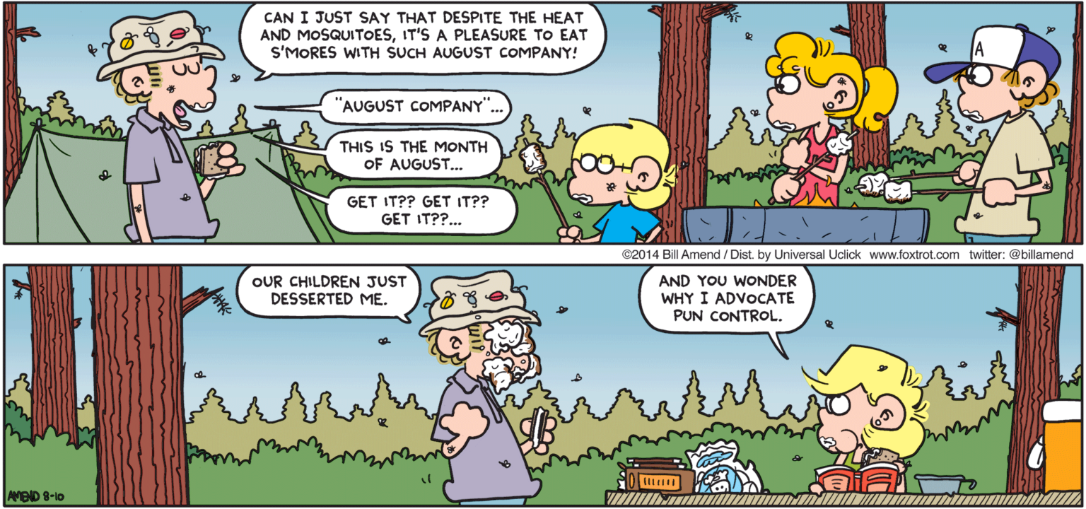 "Summer Fling" | Camping - August | FoxTrot Comics by Bill Amend
