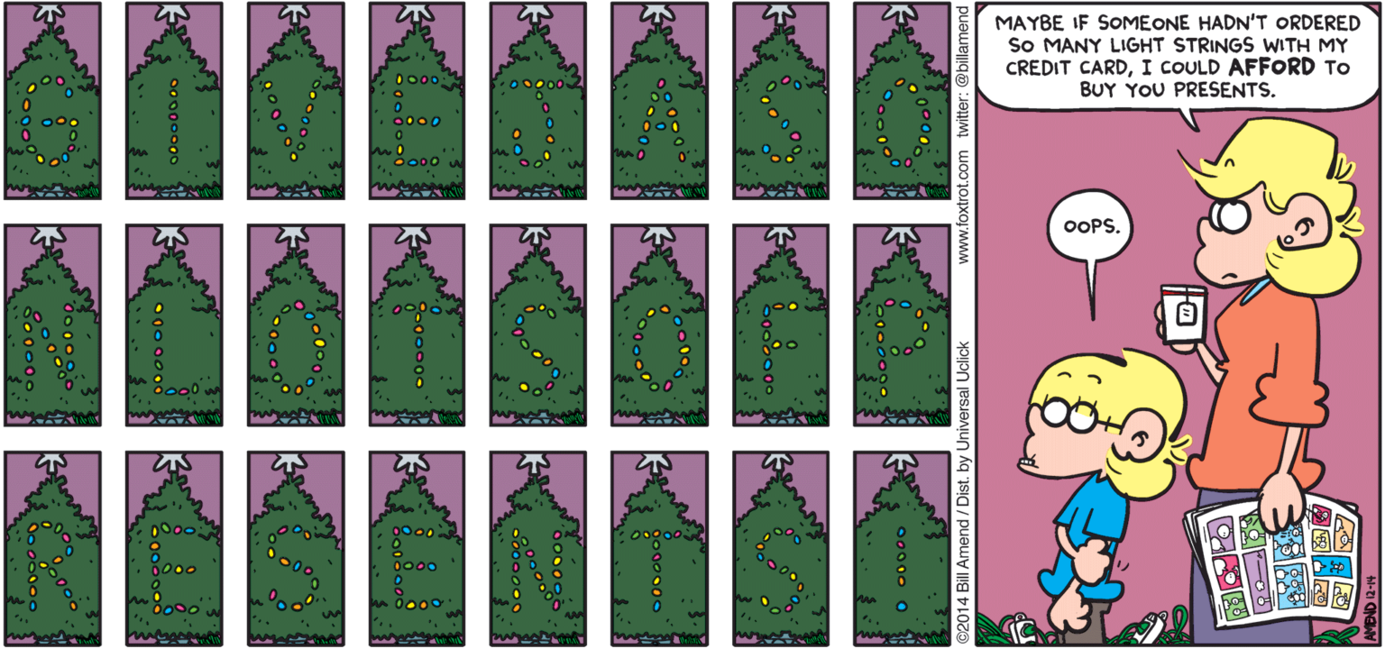"A Light Suggestion" | Christmas | FoxTrot Comics by Bill Amend