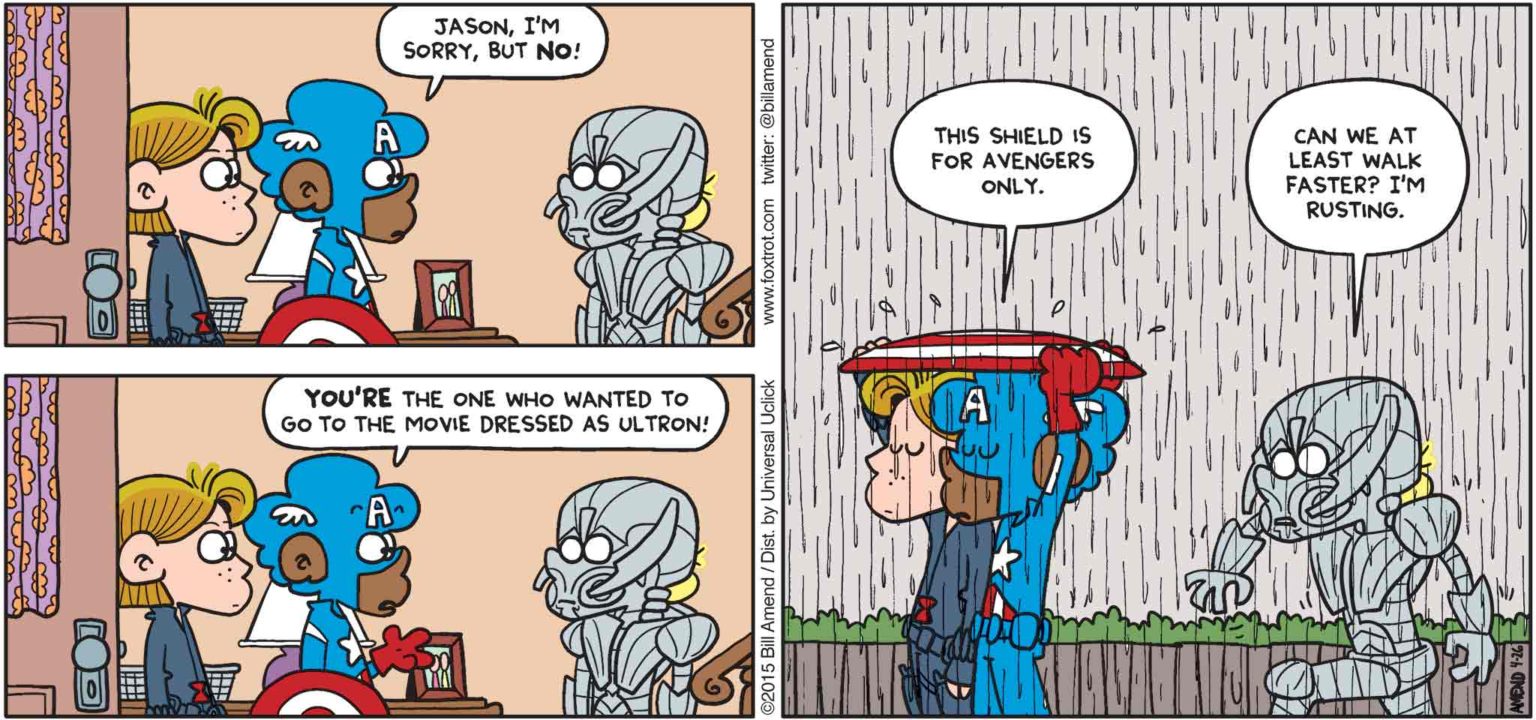 "Shields Up" | Avengers | FoxTrot Comics by Bill Amend