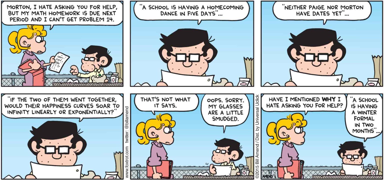"Pain In the Math" | Homework | FoxTrot Comics by Bill Amend