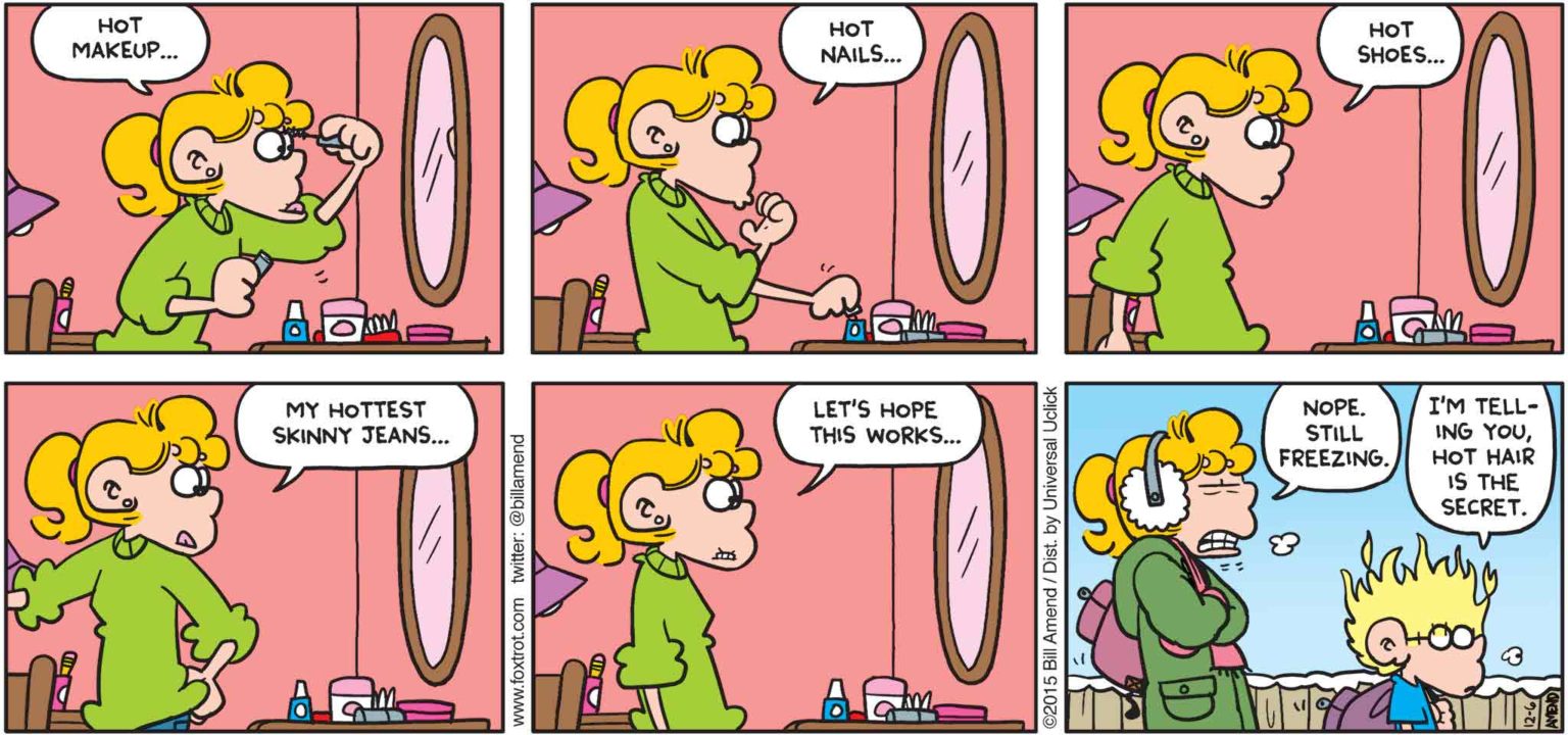 "Hot Stuff" | Winter Weather | FoxTrot Comics by Bill Amend