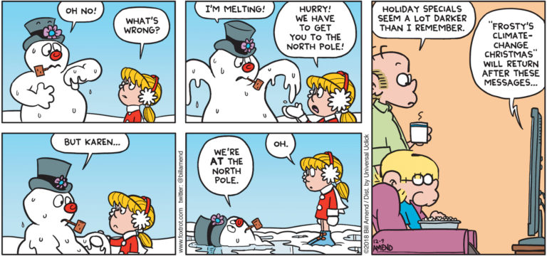 "Not So Frosty" | Christmas - Climate Change | FoxTrot Comics by Bill Amend