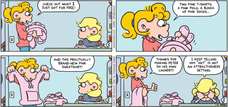 "Pink Clothes" | Laundry | FoxTrot Comics by Bill Amend