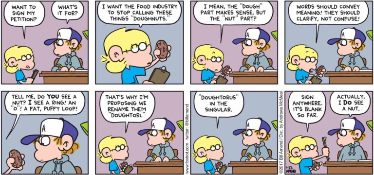 "Doughtori" | Doughnuts - Donuts | FoxTrot Comics by Bill Amend
