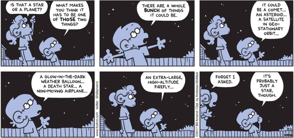 "Star or Planet" | Stargazing - Star Wars | FoxTrot Comics by Bill Amend