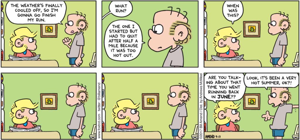 "Finishing His Run" | Health - Fitness | FoxTrot Comics by Bill Amend