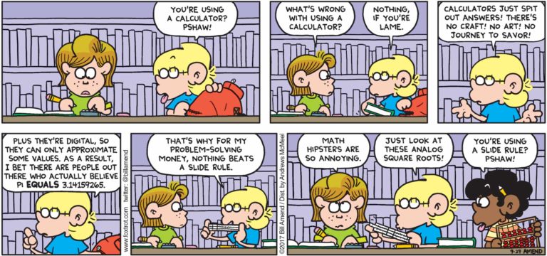 "Math Hipsters" | Math | FoxTrot Comics by Bill Amend