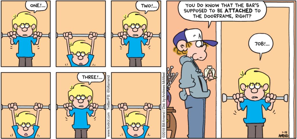 "Bar Easier" | Fitness | FoxTrot Comics by Bill Amend