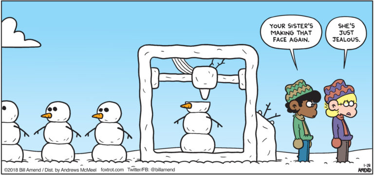 "Printer Wonderland" | Snow | FoxTrot Comics by Bill Amend
