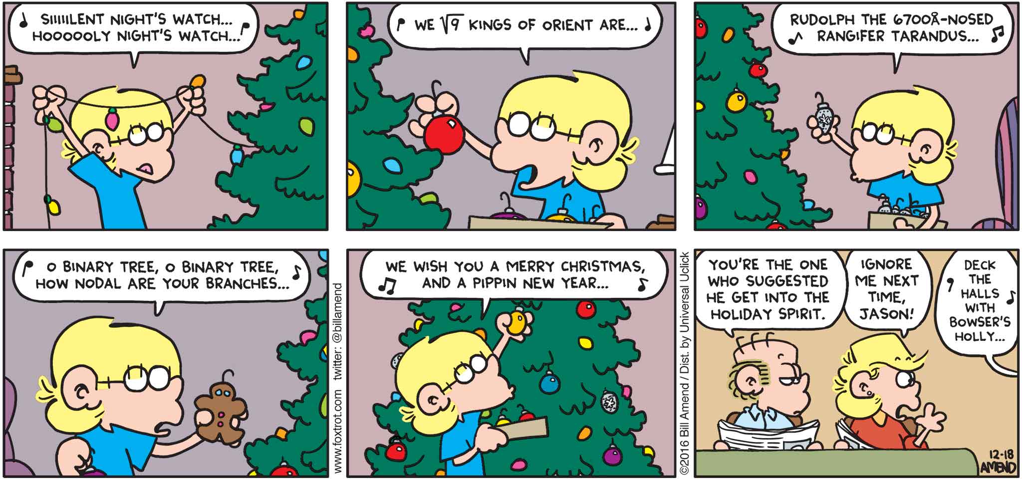 "Silent Night’s Watch" | Christmas | FoxTrot Comics by Bill Amend