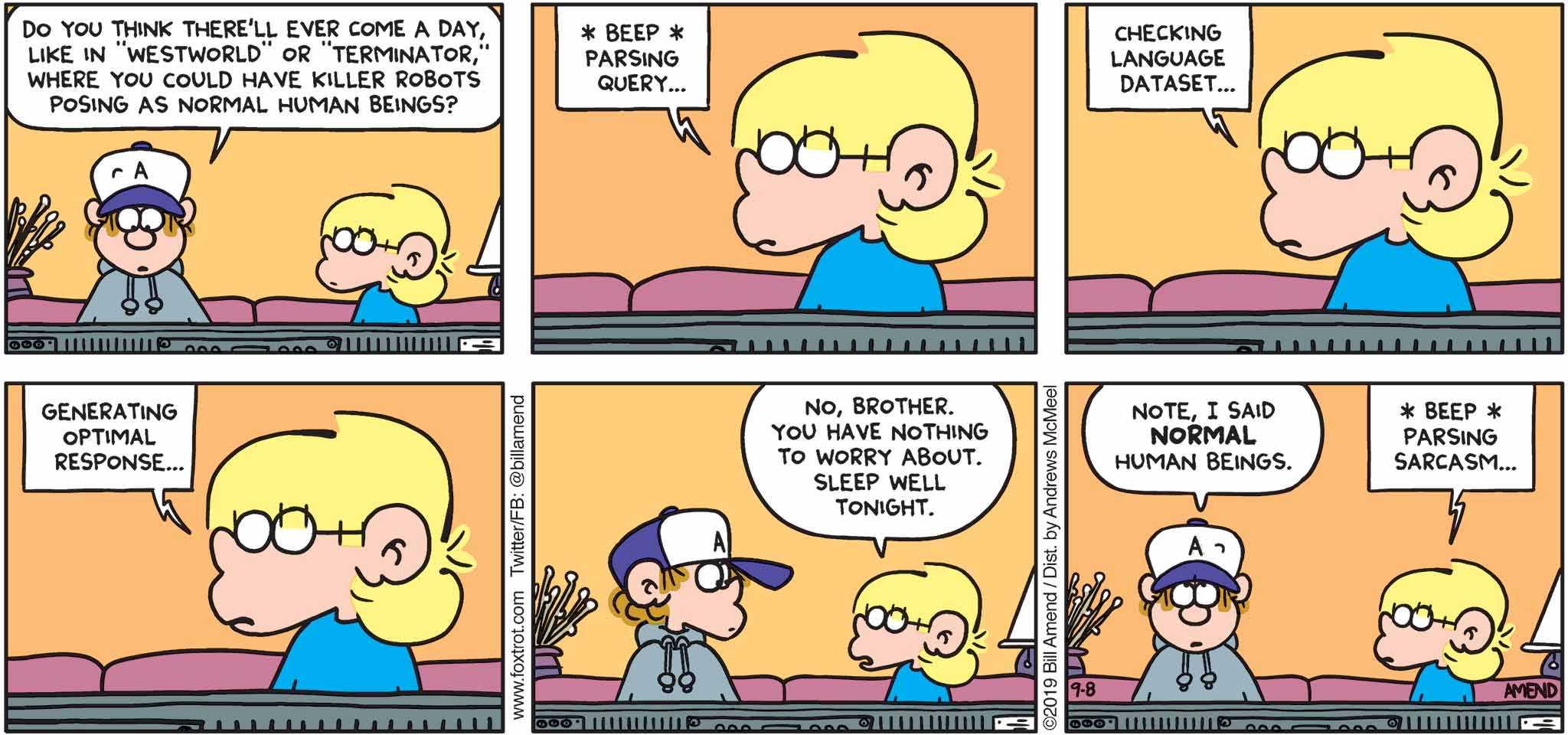 "Poser" | Westworld | FoxTrot Comics by Bill Amend