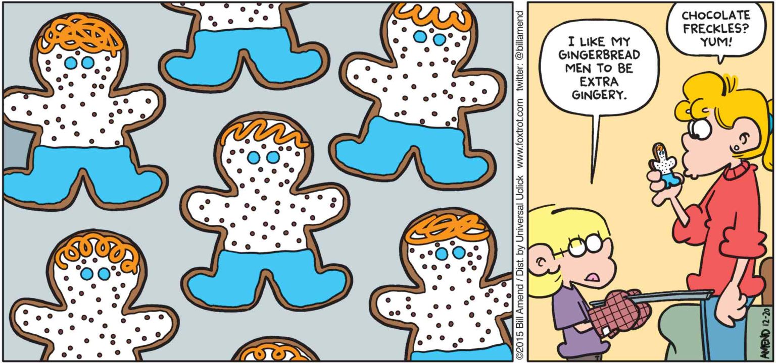 "Spicy" | Christmas Cookies | FoxTrot Comics by Bill Amend