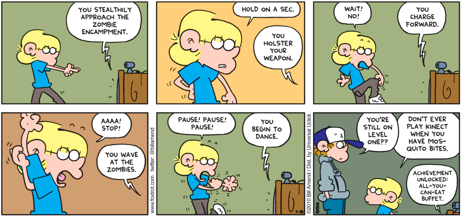 "Itch Games" | Video Games - Kinect | FoxTrot Comics by Bill Amend