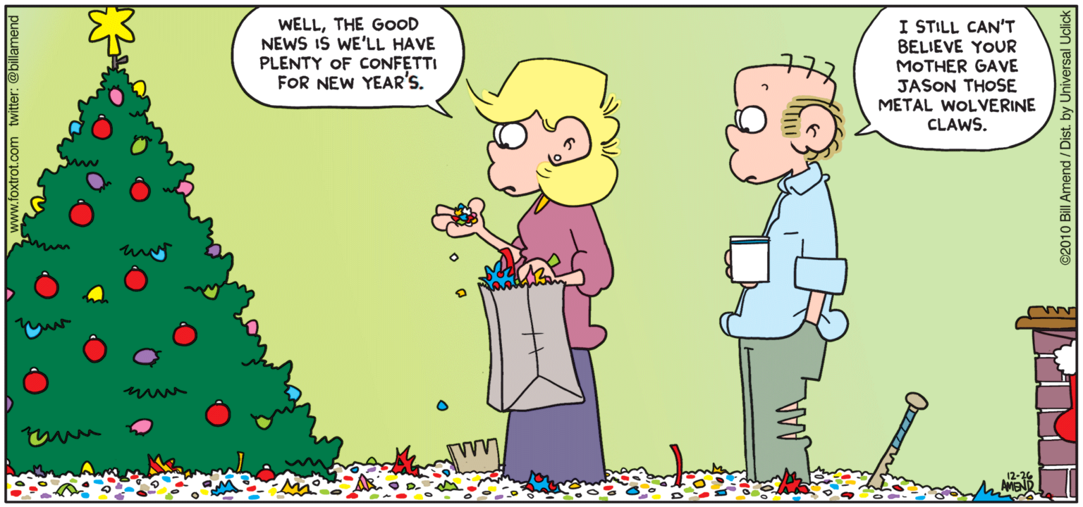 "Wolverine Claws" | Christmas | FoxTrot Comics by Bill Amend