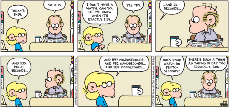 "3-14" | Pi Day - Math | FoxTrot Comics by Bill Amend