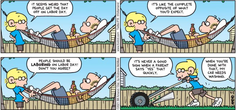 "Laboring Day" | Labor Day - Chores | FoxTrot Comics by Bill Amend