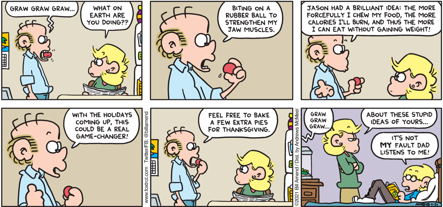 "Holiday Ball" | Thanksgiving | FoxTrot Comics by Bill Amend
