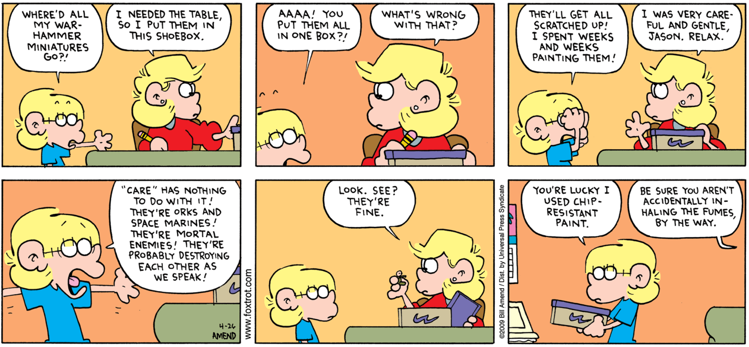 "Warcrammer" | Warhammer - Miniatures | FoxTrot Comics by Bill Amend