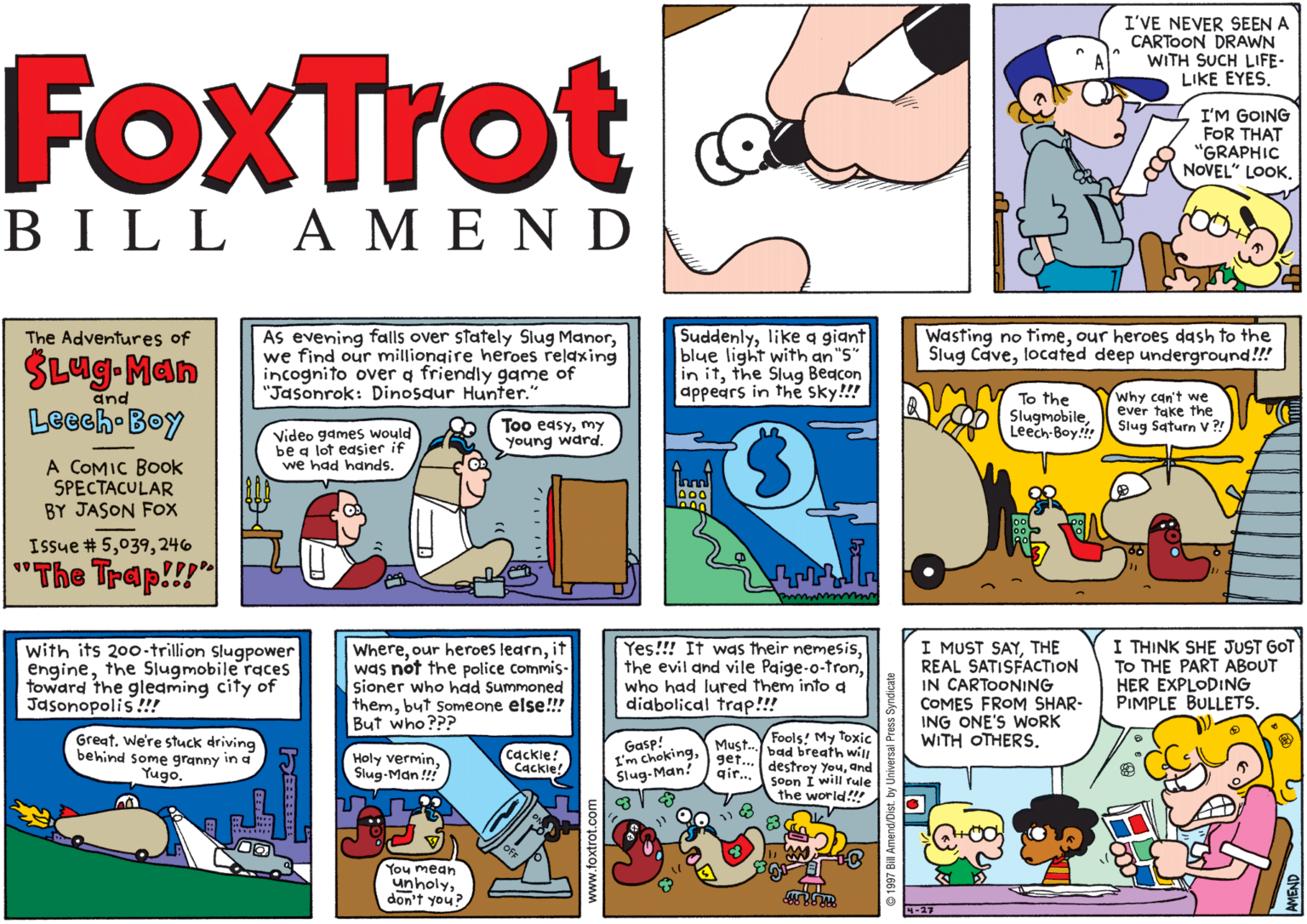 "The Trap!!!" | The Adventures of Slug-Man & Leech-Boy | FoxTrot Comics ...