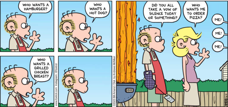"Fired Up" | Summer - Grilling | FoxTrot Comics by Bill Amend