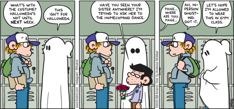 "Ghosting" | School - Homecoming | FoxTrot Comics by Bill Amend