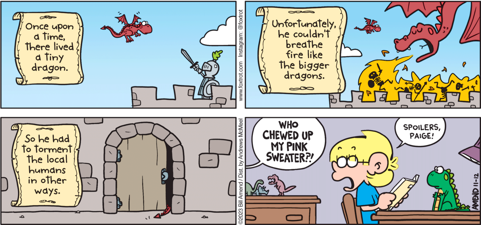 "Dragon Tales" | Quincy | FoxTrot Comics by Bill Amend