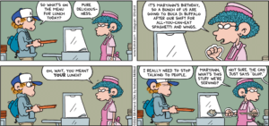"On the Menu" | School Lunch - Food | FoxTrot Comics by Bill Amend