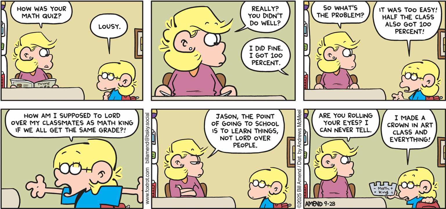 Math King | FoxTrot Comics by Bill Amend