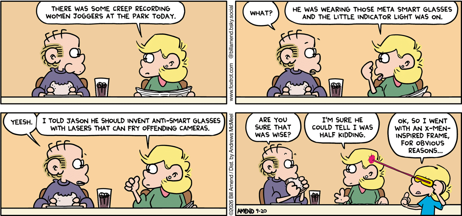 Anti-Smart Glasses | FoxTrot Comics by Bill Amend